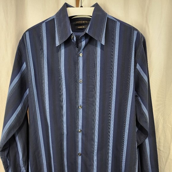 Axist | Shirts | Axist Navy With Light Blue Stripes Dress Shirt Size ...